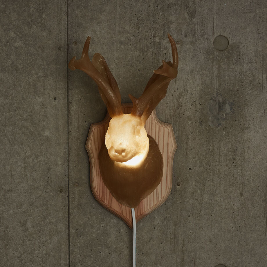Aquvii | Hunting Trophy -Jackalope- | A wall lamp with a motif of the ...
